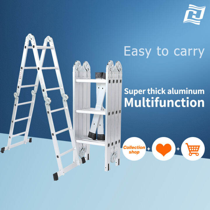 [3 years warranty] Aluminum alloy folding ladder 12 feet 16 feet multi ...