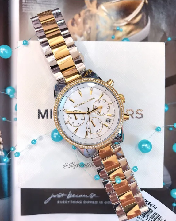 Michael Kors Ritz Chronograph Two-Tone Stainless Steel Watch MK6474 ...