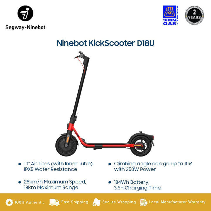 (Coming Soon) Segway-Ninebot Electric KickScooter D Series D18U ...