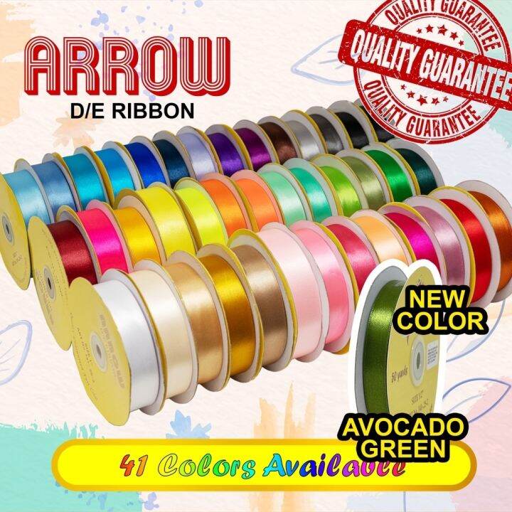 Satin Ribbon Arrow 1 inch Double Edge Ribbon (25 mm width) (50 yards ...
