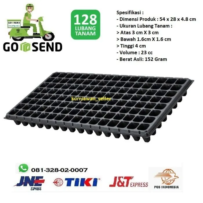 Tray Semai 128 Lubang Pot - Pot Semai Benih - Seedling pot Hidroponik ...
