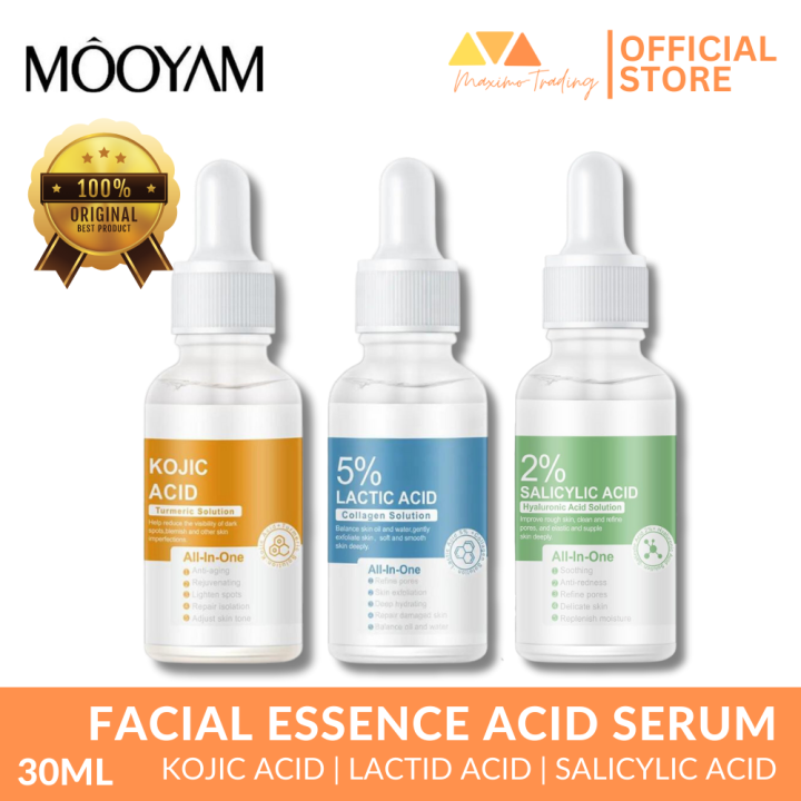 MOOYAM Acid Serum Kojic Acid Serum Turmeric Solution 5% Lactic Acid ...