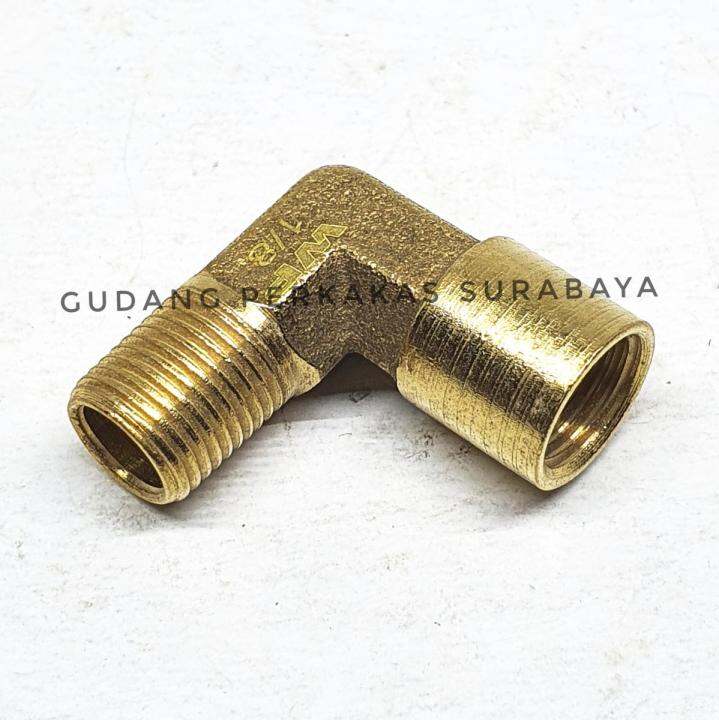 STREET ELBOW 1/8 x 1/8 KNEE DRAT LUAR x DRAT DALAM SAMBUNGAN PIPA 1/8 ADAPTER PIPA KOMPRESOR ...