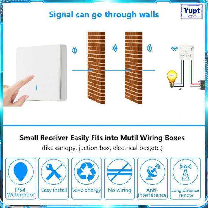 [Yupt]2PCS!! Wall Switch Global Version Single Fire Wire Smart Home ...