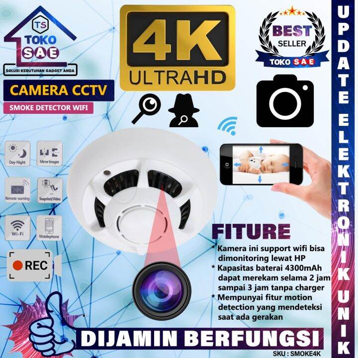 Kamera Spy Detector Smoke Wifi Resolusi 4k Kamer Pengintai Spy Cam Ip ...
