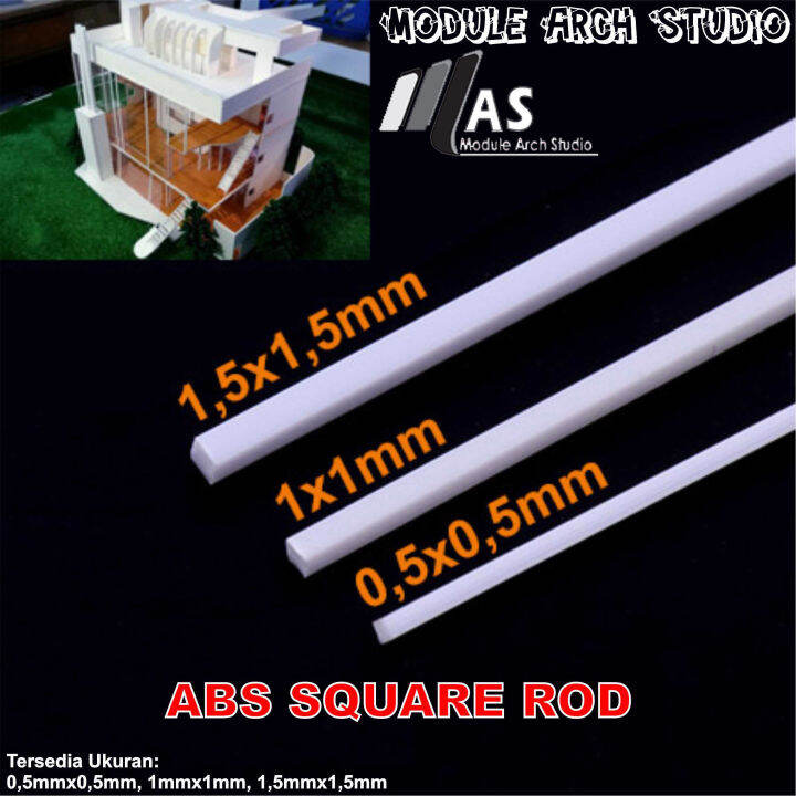 ABS Square Bar - ABS Square Rod - Stick Plastik Padat - Maket Stick ...