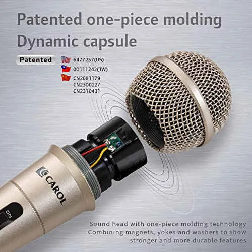 CAROL Dynamic Microphone Vocal Microphone Golden Color, with Unidirectional, The top Choice for ...