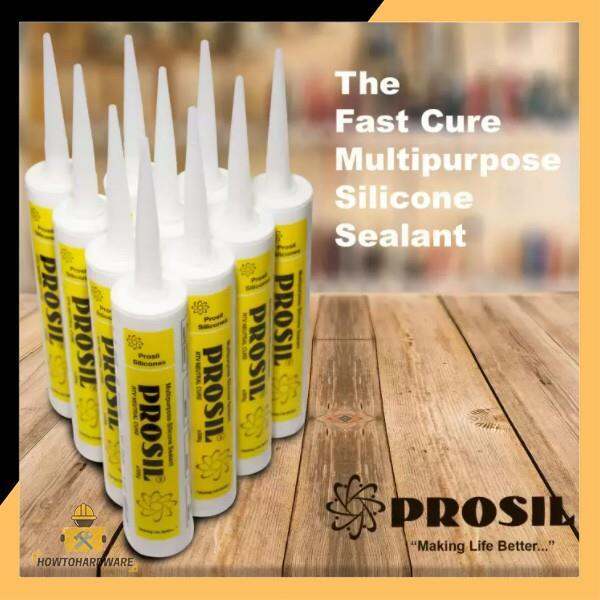 Multipurpose Silicone Sealant PROSIL Cure acidic (black clear white ...