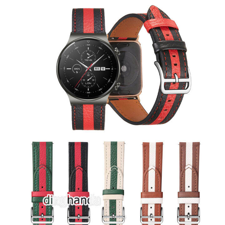 20มม. 22มม. สไตล์ลายสายหนังนาฬิกาสำหรับนาฬิกา Huawei Gt/ GT2 /GT3/GT2e ...