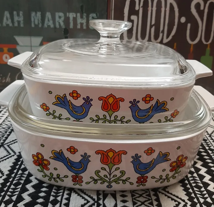 [ Rare Vintage Corningware ] 2 Casseroles Set with Lids | Lazada
