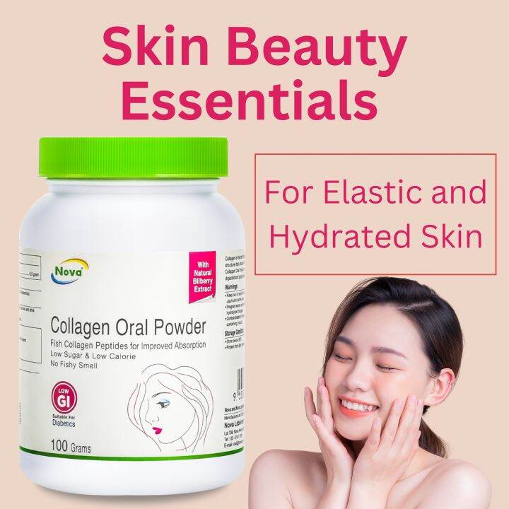 NOVA Collagen Oral Powder 100g [Odourless, Low GI] | Lazada