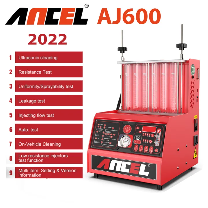 Ancel Aj600 6 Cylinder Fuel Injector Cleaner Ultrasonic Automotive Injector Tester Kit Lazada