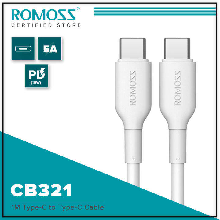 Romoss CB321 Charging Cable 1M/2M Type-C to Type-C PD18W Charging Data ...