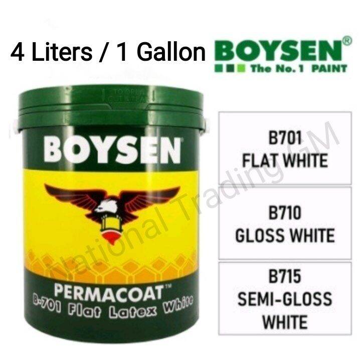 Boysen Permacoat Latex Gallon 4L Acrylic 16 liters Semi Gloss Flat ...