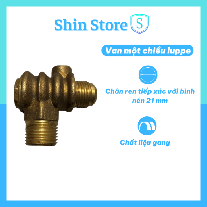 Van 1 chiều tốt (luppe) máy nén khí xài dây curoa (ren 21mm) Đồng ...