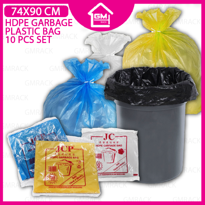 [GMRACK] JCP HDPE GARBAGE BAG TRASH BAG 74X90CM 10PCS SET PLASTIC ...