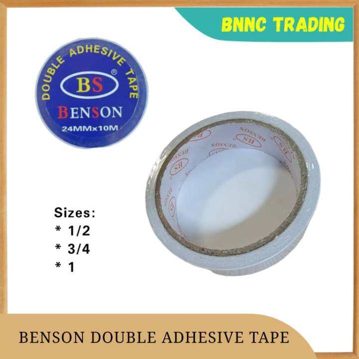 BENSON DOUBLE SIDED ADHESIVE TAPE *1/2 *3/4 *1 | Lazada PH
