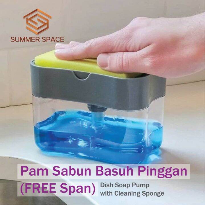 🧽🧴🍽Pam Sabun Basuh Pinggan dengan Span | Manual Press, Dish Soap ...