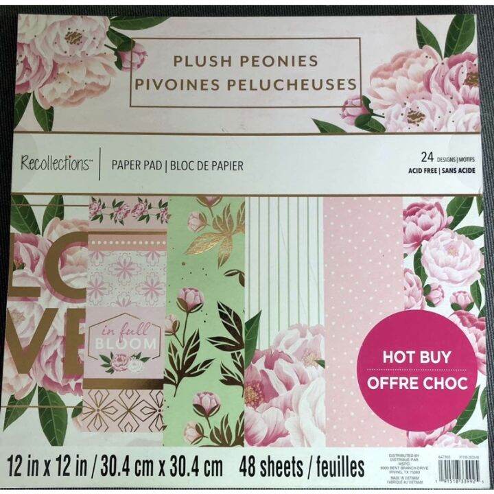 Plush Peonies Paper Pad by Recollections™, 12" x 12" | Lazada PH