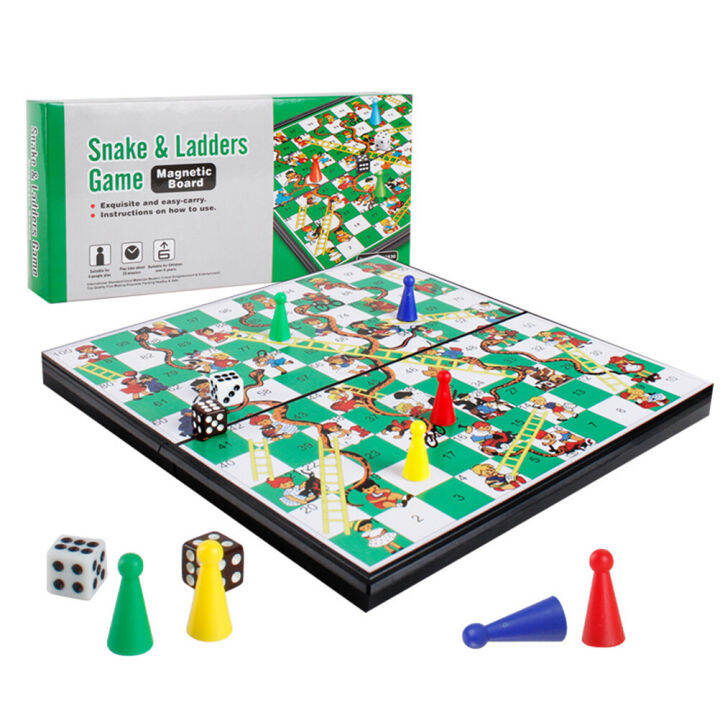 Magnetic & Folding Board Snake & Ladders Family and Party Board Game ...