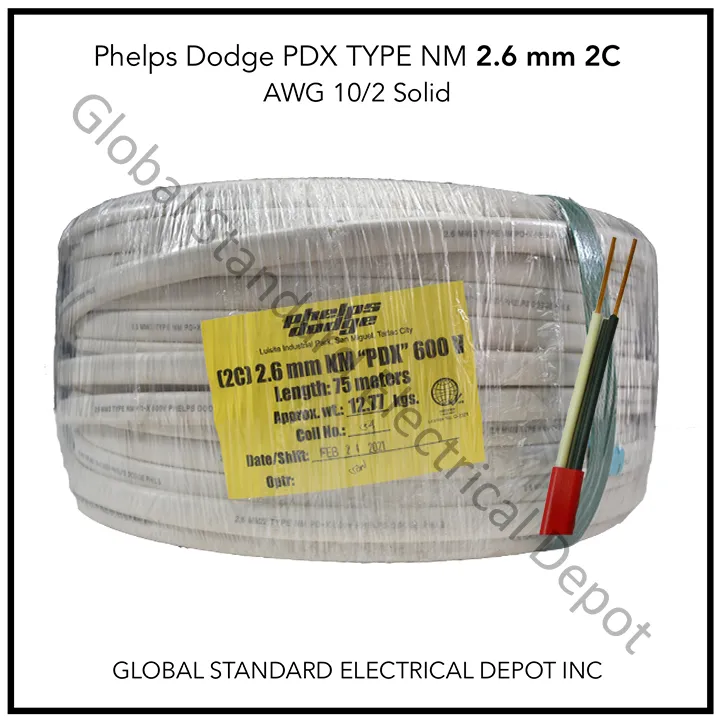 Phelps Dodge PDX TYPE NM 2.6mm (10/2) 2C [75 Meters] | Lazada PH