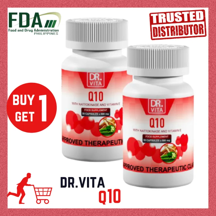 BUY 1 GET 1 Original Dr Vita Q10 With Nattokinase 30 capsule authentic original dr vita q10 good ...
