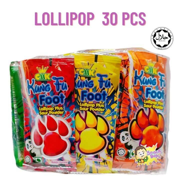 30pcs Kung Fu Foot Lollipop Plus Sour Powder | Lazada
