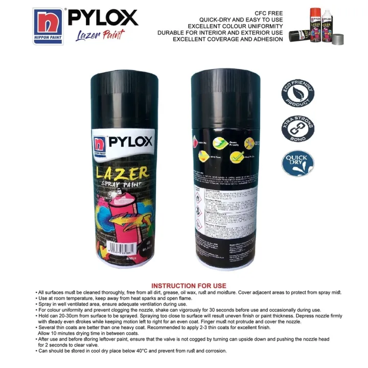 NIPPON PYLOX LAZER SPRAY PAINT SOLID COLOURS | Lazada PH