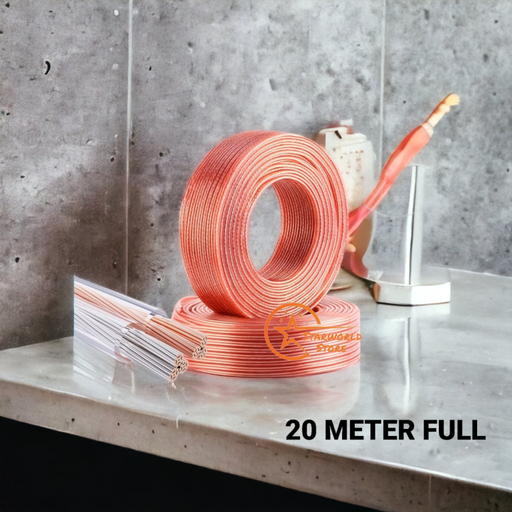 Kabel Listrik Audio / Kabel Transparan Size 2X30 2X50 2X80 Panjang 20 ...