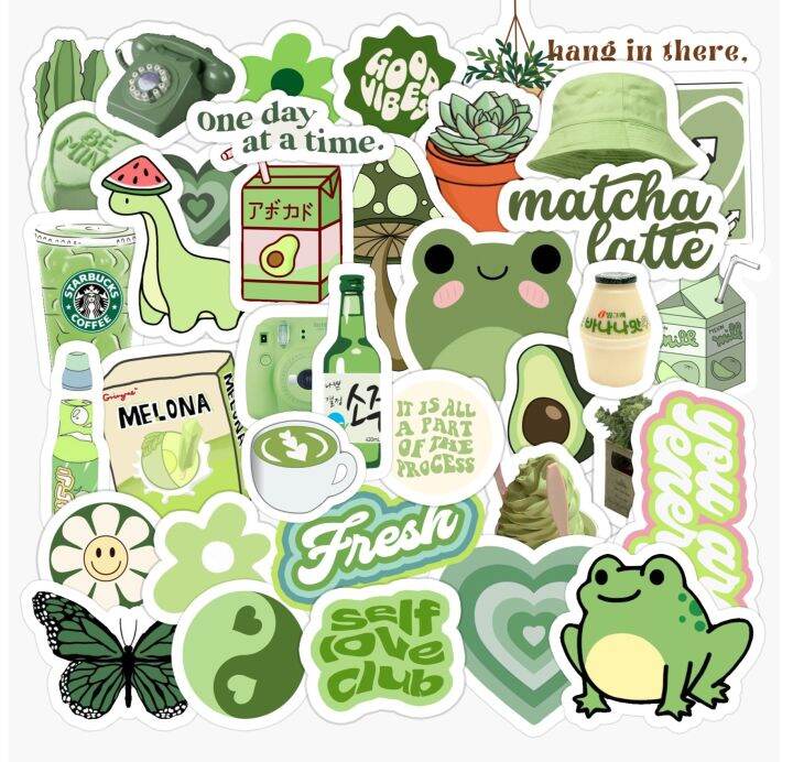 VSCO Color Series Retro Aesthetic Random Waterproof Vinyl Sticker Pack ...