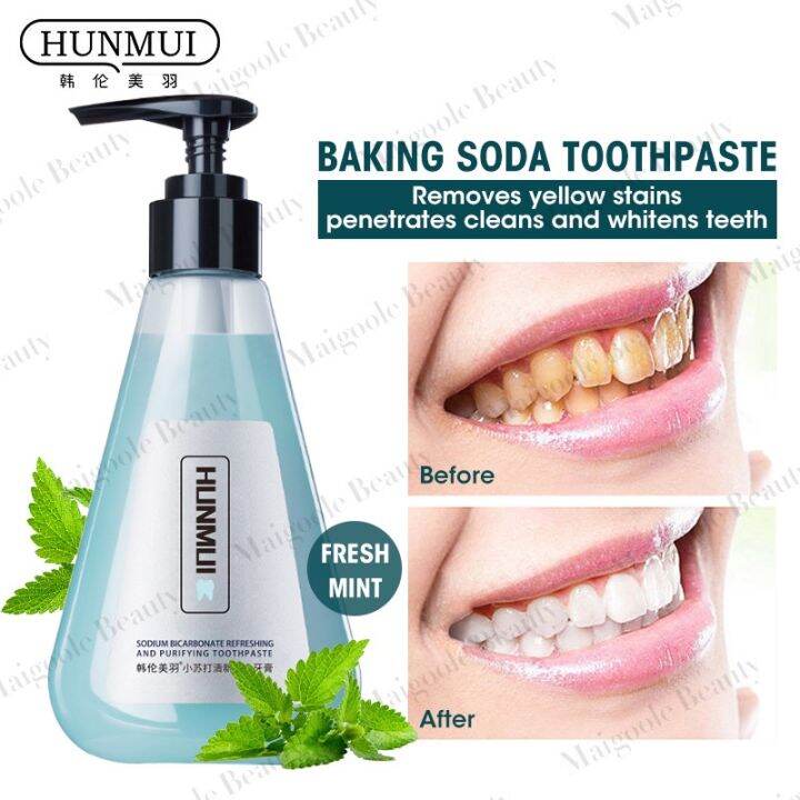 ☛Hunmui Baking Soda Toothpaste Whiting Teeth Cleaning Oral Hygiene ...