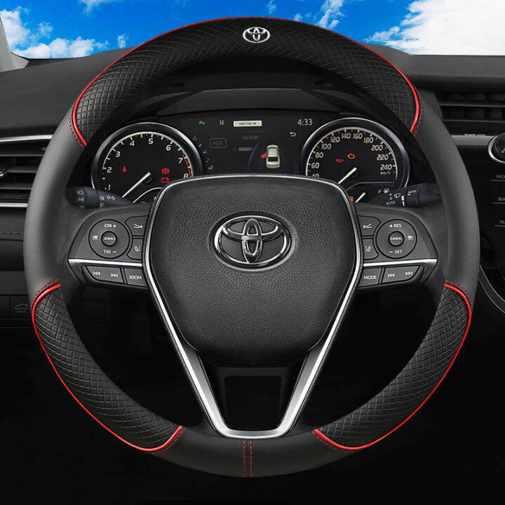 New Clover Car Leather Steering Wheel Cover for Toyota Camry Vios Altis ...