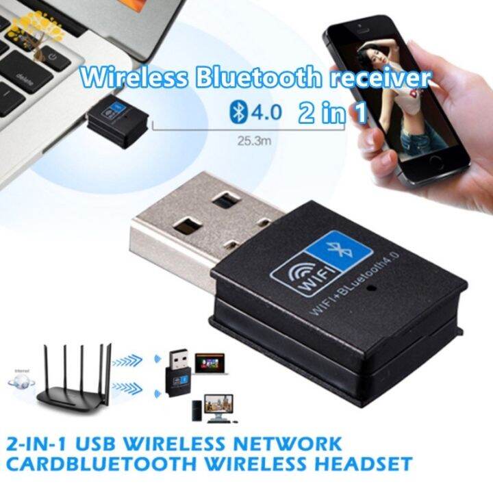 Rm9xPakC Wireless WiFi Bluetooth Adapter 2 in 1 adapter wifi dongle USB ...
