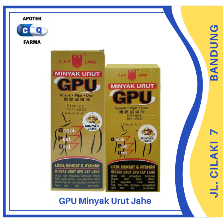 GPU MINYAK URUT AROMA JAHE 30 ML ATAU 60 ML | Lazada Indonesia