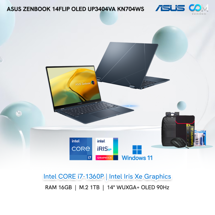 NOTEBOOK (โน้ตบุ๊ค) ASUS ZENBOOK 14 FLIP OLED UP3404VA-KN704WS (PONDER ...