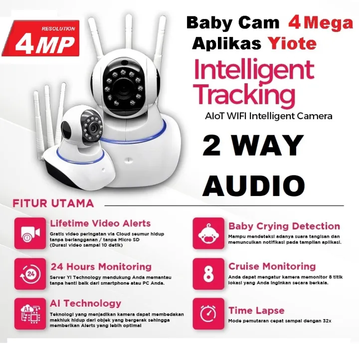 IP Smart Camera Robot Ori 4MP Two way Audio Aplikasi Terbaik X-meye ...