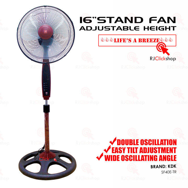 ADJUSTABLE HEIGHT STAND FAN 16" JAPAN QUALITY KDK SF40E-TR (Tokyo Red ...