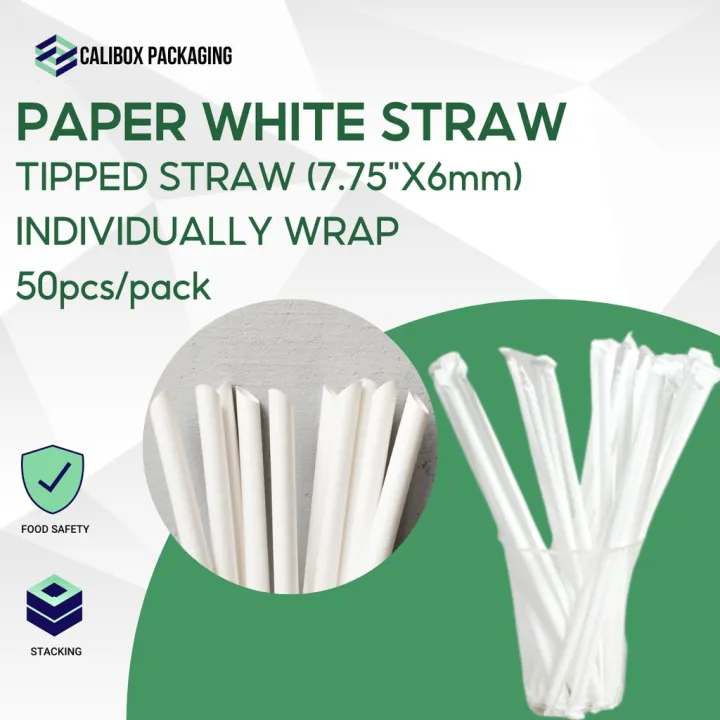 Calibox Packaging Paper White Straw W/ Tip | Lazada PH