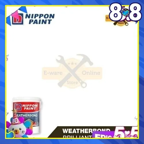 Nippon Paint 5L Weatherbond Brilliant White Paint 1001 Cat Dinding ...