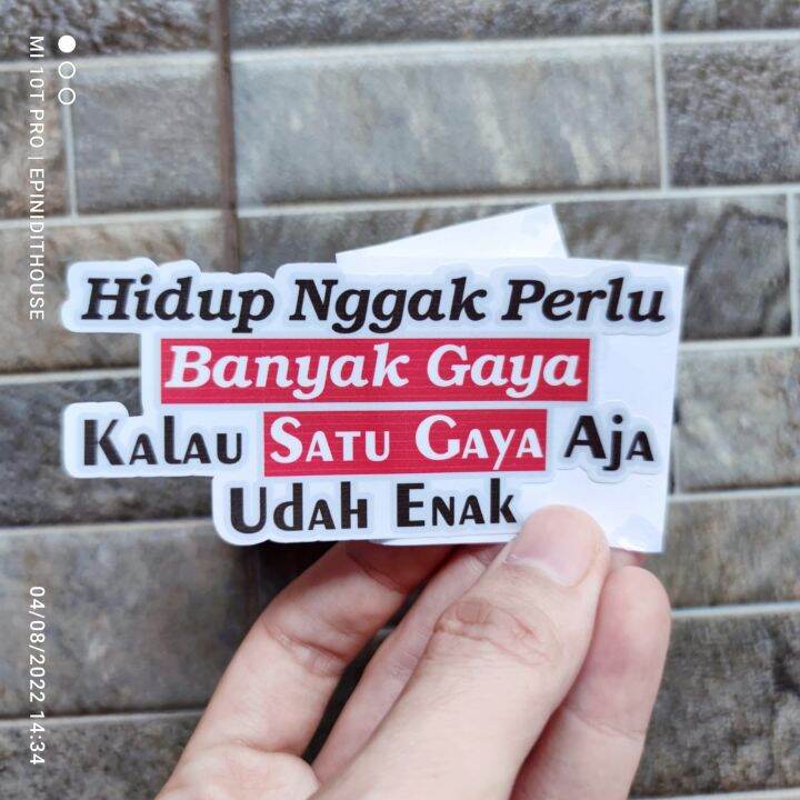Stiker Kata Quote Lucu Hidup Gaya Enak Humor Saru Vinyl Motor Laptop | Lazada Indonesia