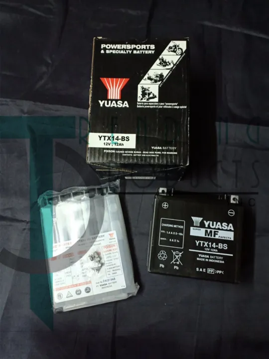 Yuasa YTX14-BS, Motorcycle Battery 12V 12Ah, Made in Indonesia | Lazada PH