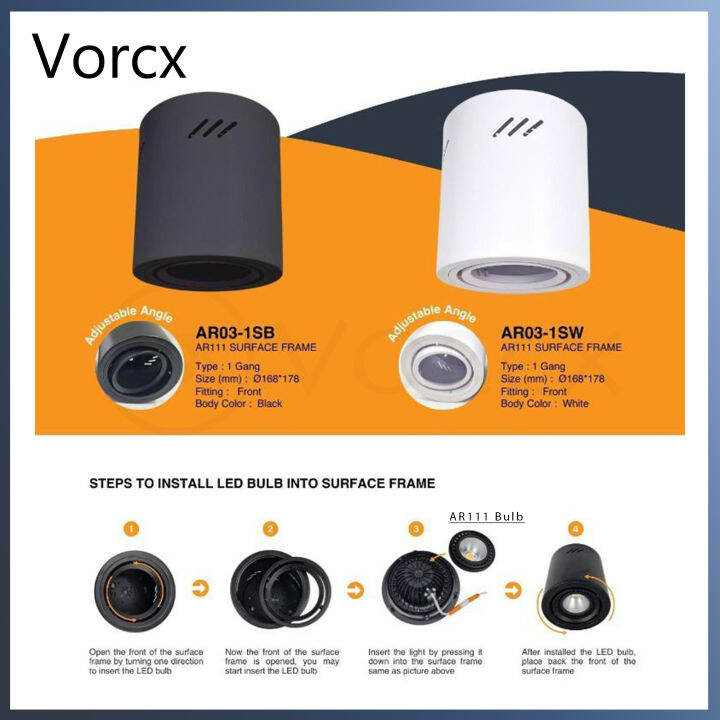 LH AR03 AR111 Surface Downlight Fitting | Lazada