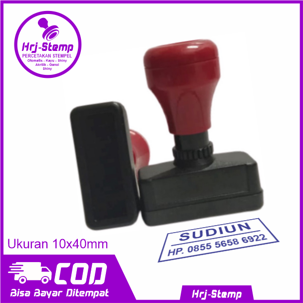 Cetak Stempel Otomatis 1 Warna | Cap Stempel Standar Nama Dan Nomor HP ...