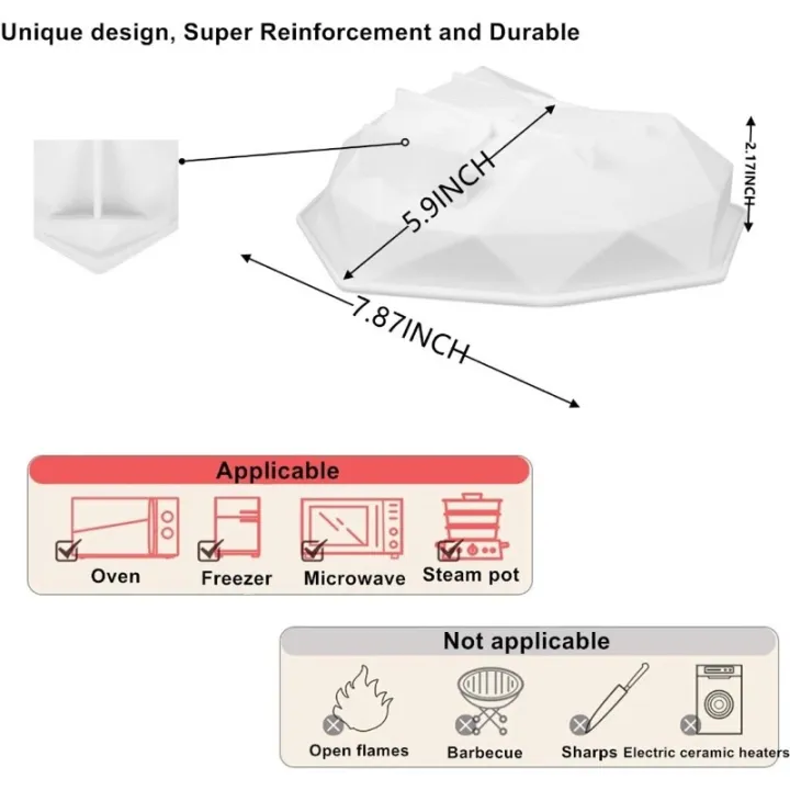 【Ready Stock】 White Geometric Heart Shape Silicone Molder | Lazada PH