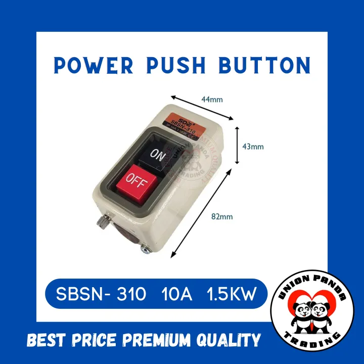 10A 1.5KW POWER PUSH BUTTON SWITCH 3PHASE SBSN SERIES 220/380V Metal Shell Power Push button ...