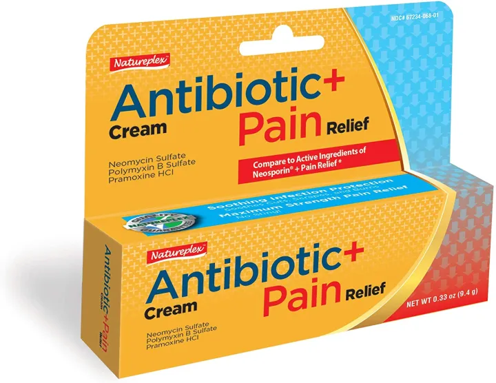 Natureplex Antibiotic Cream plus Pain Relief 0.33 Oz. (9.4g) Imported ...
