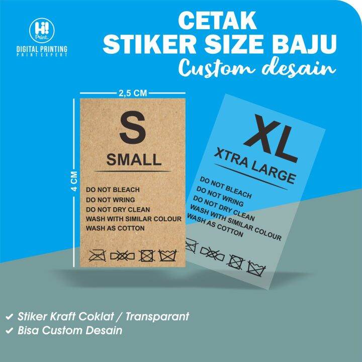 Stiker Label Ukuran Baju,Sticker Size Custom | Lazada Indonesia
