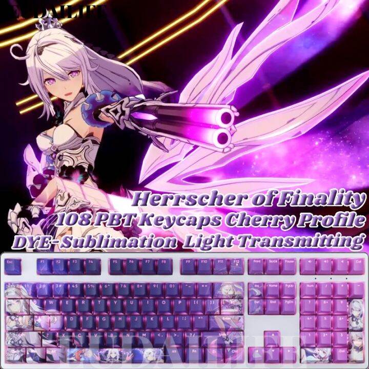 （One Yida） Kiana Kaslana 108 Keycap PBT DYE Sublimation Honkai Impact ...