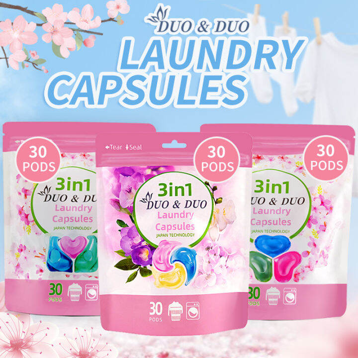 [DuoDuo] Refill 30 pods/pack 3 in 1 Laundry Capsules / Green Fruits ...