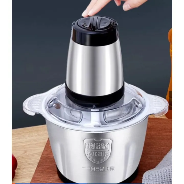 Stainless steel 2L Capacity Electric Chopper Meat Grinder Mincer Food Processor Slicer | Lazada PH